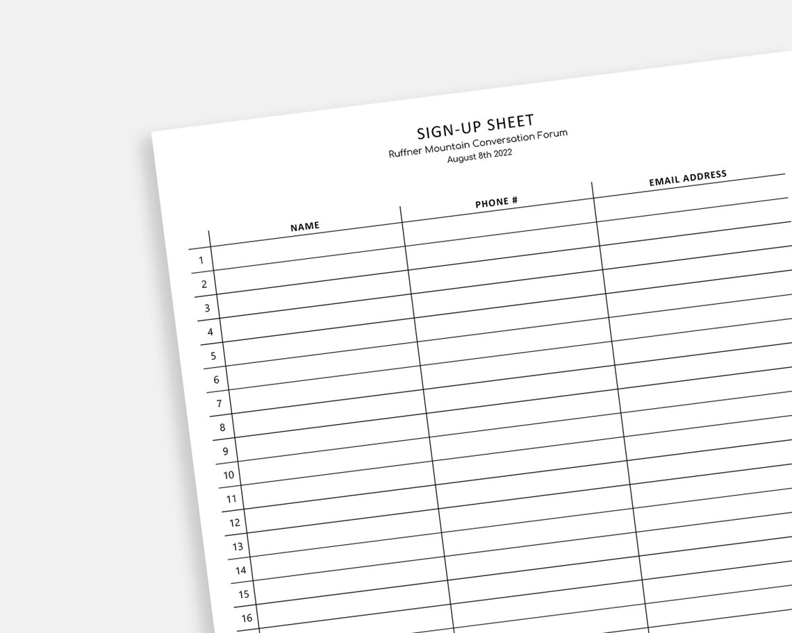 Editable Sign up Sheet. Pdf/google Docs/microsoft Word. Sign - Etsy
