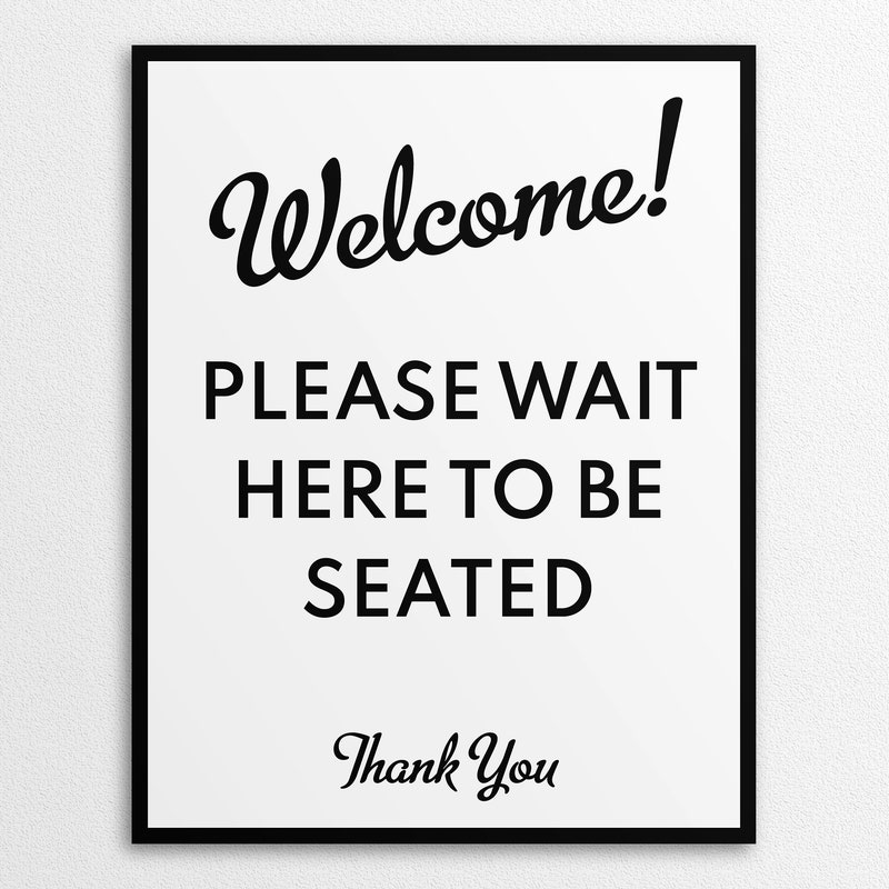Please Wait to Be Seated Sign - Etsy