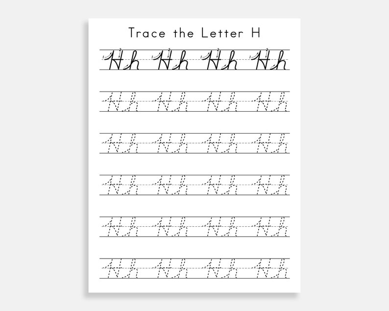 Cursive Letter Tracing. Cursive Handwriting Practice. Learn - Etsy