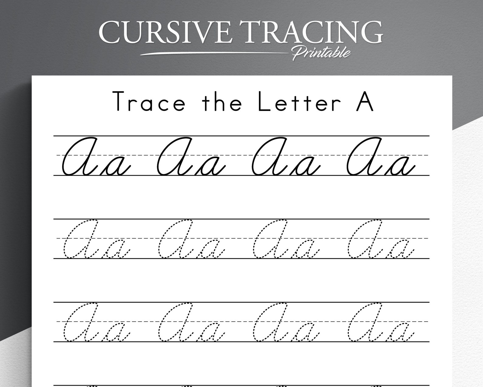 Cursive Letter Tracing. Cursive Handwriting Practice. Learn - Etsy