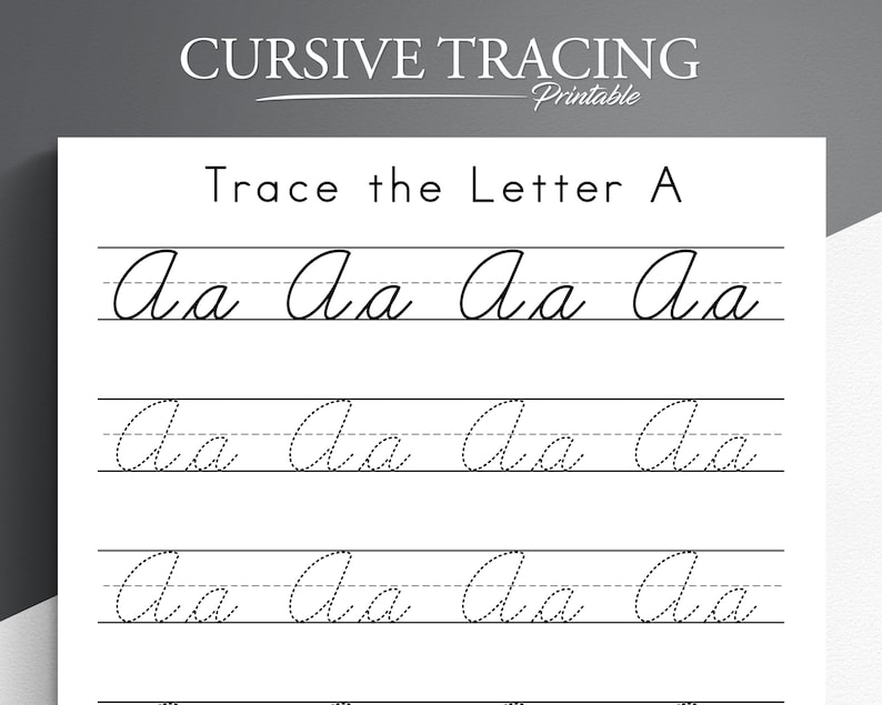 Cursive Letter Tracing. Cursive Handwriting Practice. Learn - Etsy