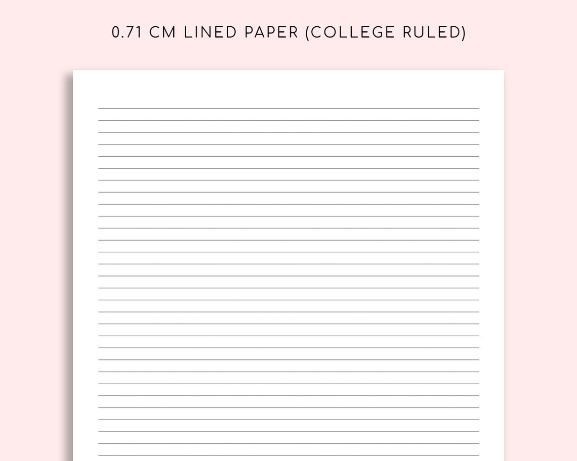 Printable Lined Paper. Wide Ruled Paper. College Ruled Paper. - Etsy ...