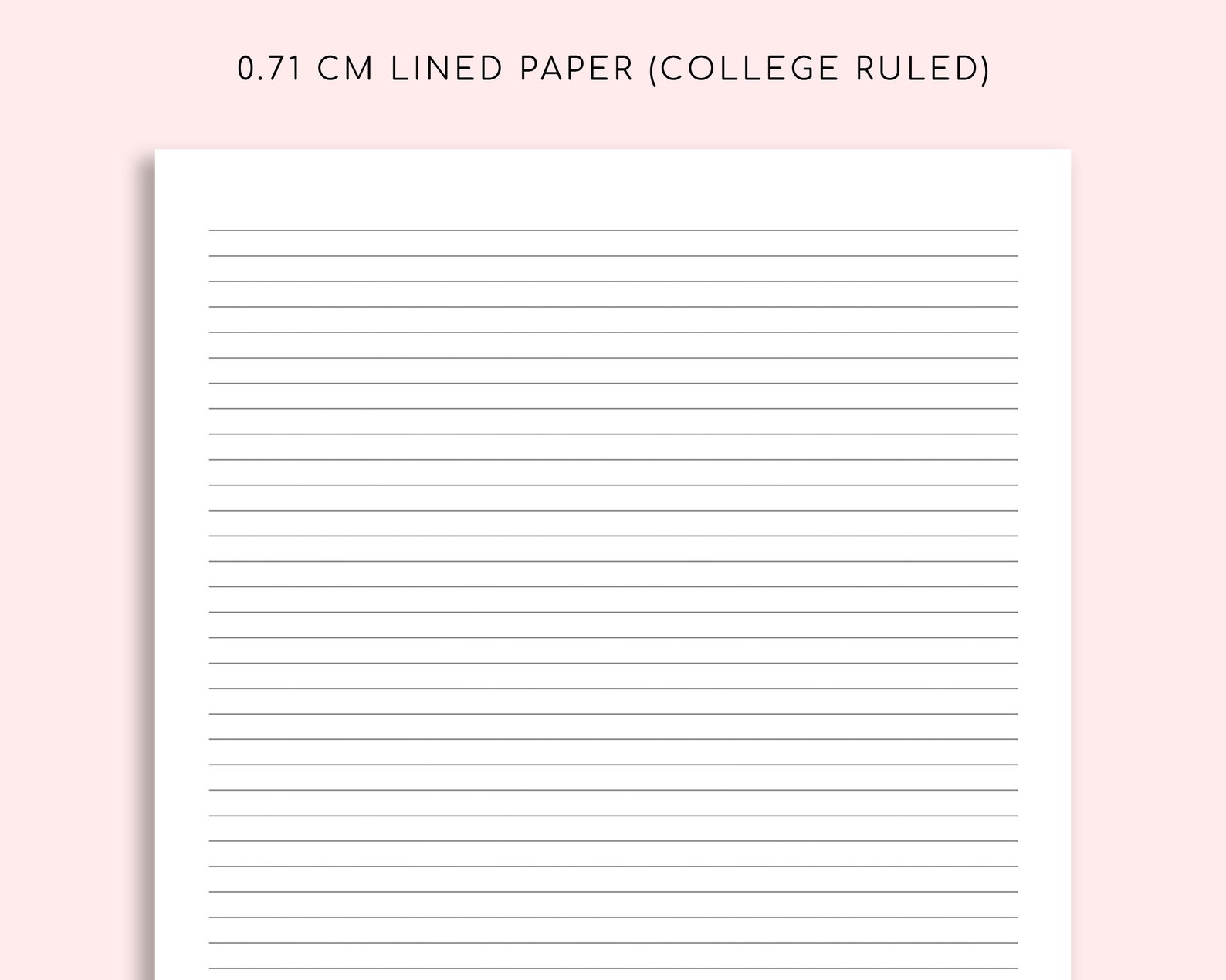 Printable Lined Paper. Wide Ruled Paper. College Ruled Paper. - Etsy