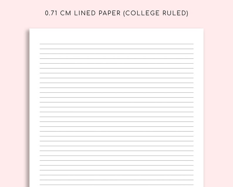 Printable Lined Paper. Wide Ruled Paper. College Ruled Paper. - Etsy ...