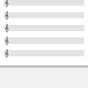 Printable Treble Clef Sheet Music for Letter/a4. Blank Music - Etsy