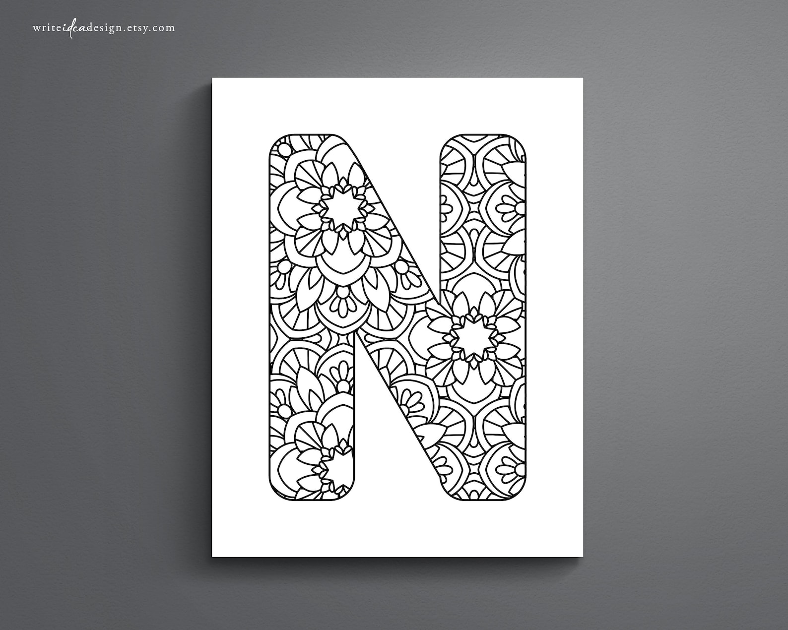 Mandala Alphabet Coloring Pages. Letter Coloring. Printable Letter ...