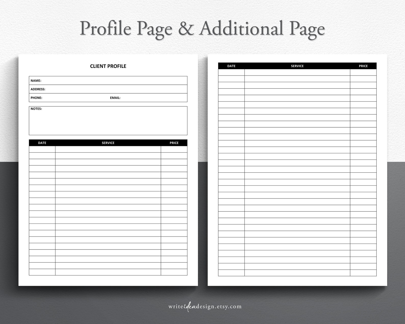 Client Profile. Customer Information Card. Client Profile - Etsy