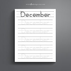 Printable Months of the Year Tracing Worksheets. Kids Handwriting ...