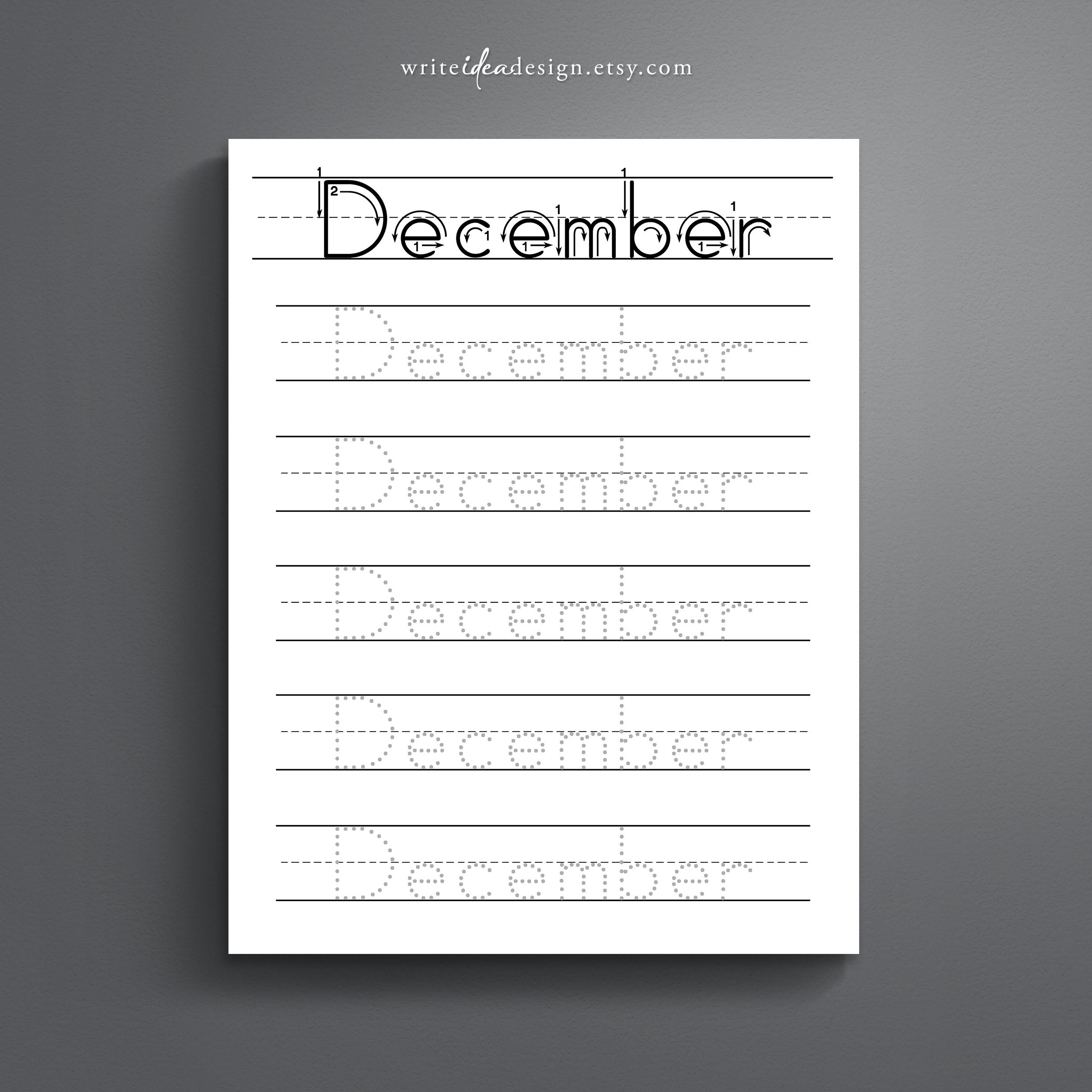 Printable Months of the Year Tracing Worksheets. Kids Handwriting ...