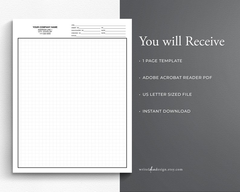 Engineering Graph Paper. Engineering Computation Paper. - Etsy