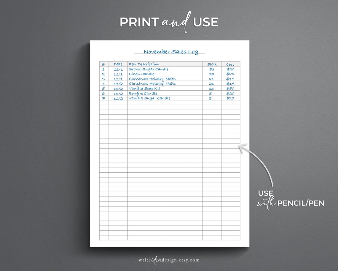 Printable Transaction Log. Transaction Logbook. Transaction - Etsy