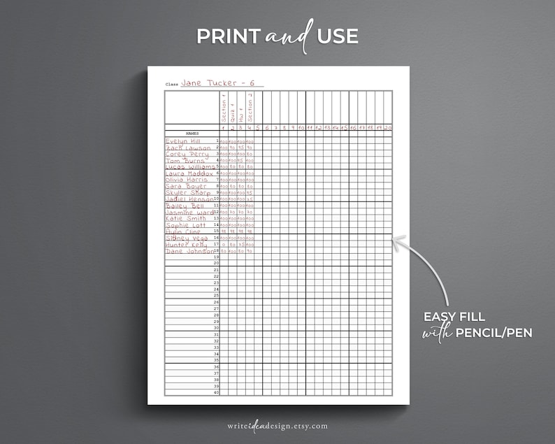Printable Grade Book. Teacher Grade Book. Grade Tracker. Grade Book ...
