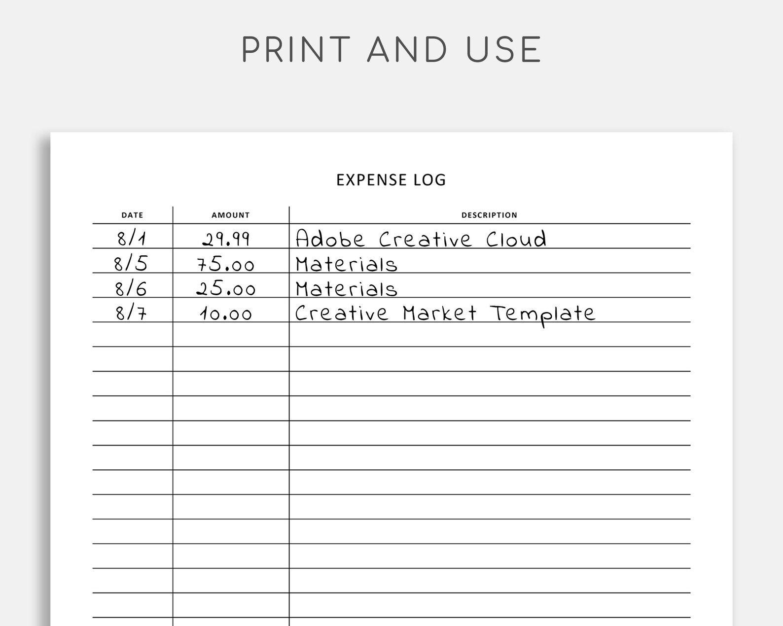 Expense Log. Expense Tracker. Purchase Tracker. Business - Etsy