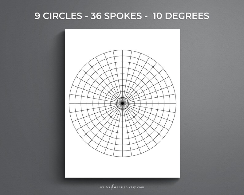 Printable Polar Graph Paper. Circular Graph Paper. Radial Graph Paper ...
