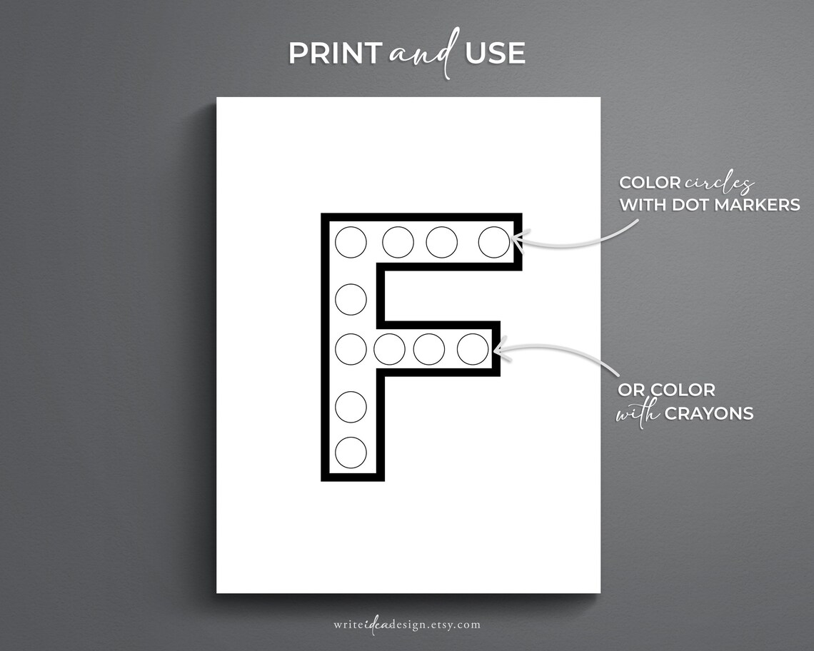 Printable Uppercase Do-a-dot Letters. Printable Dot Alphabet. - Etsy