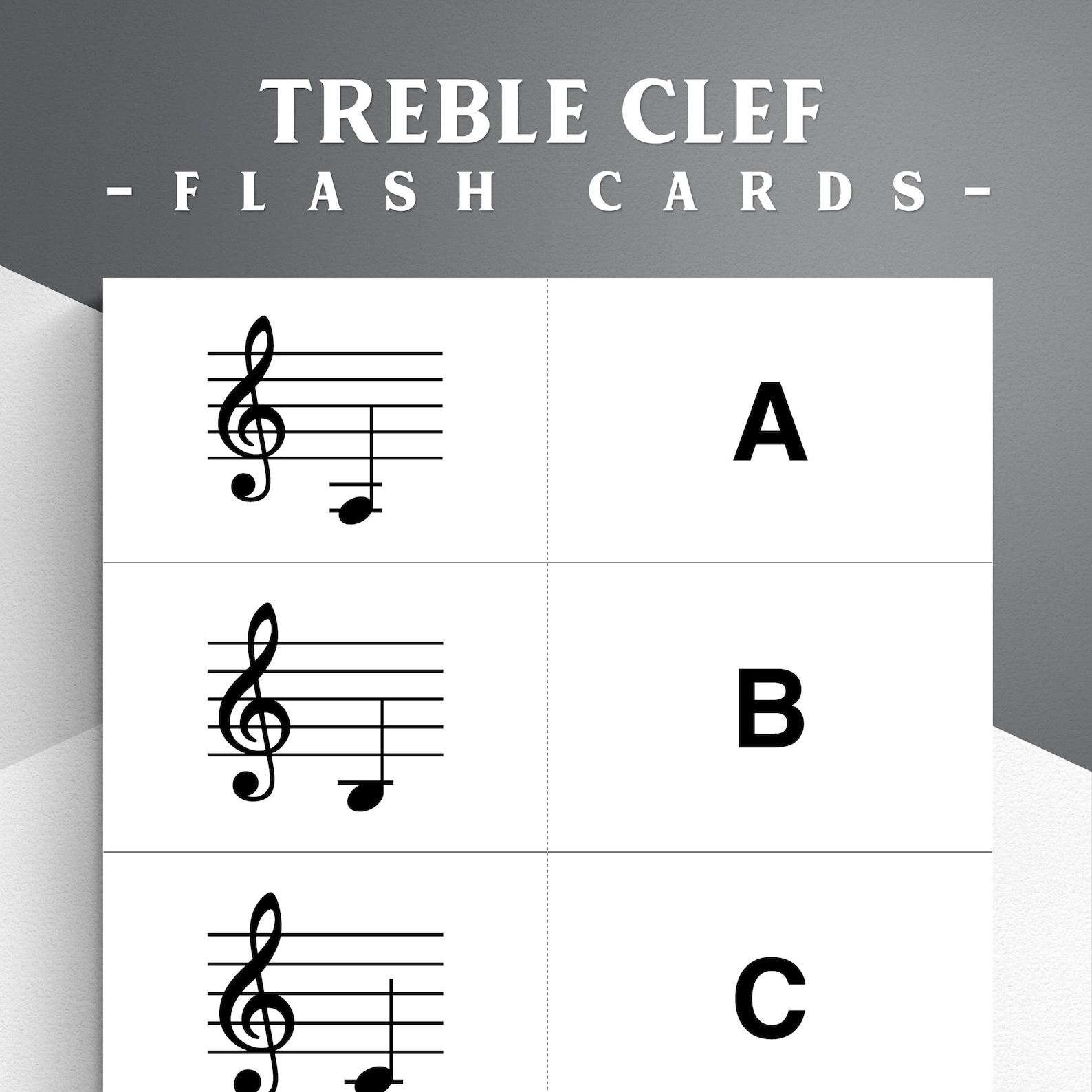 Printable Music Note Flash Cards. Treble Clef. Learning to Read Music ...