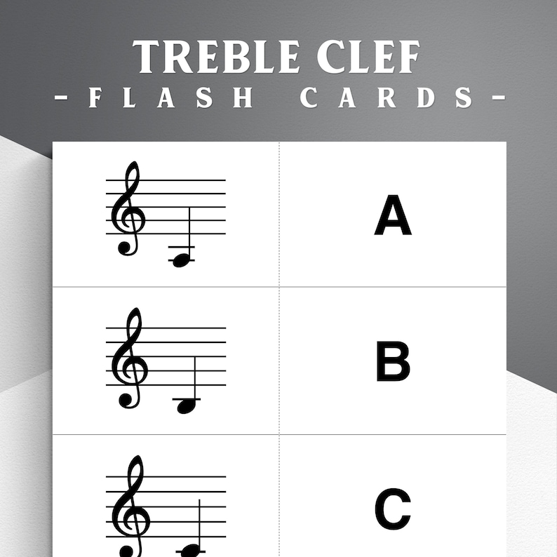Printable Music Note Flash Cards. Treble Clef. Learning to Read Music ...