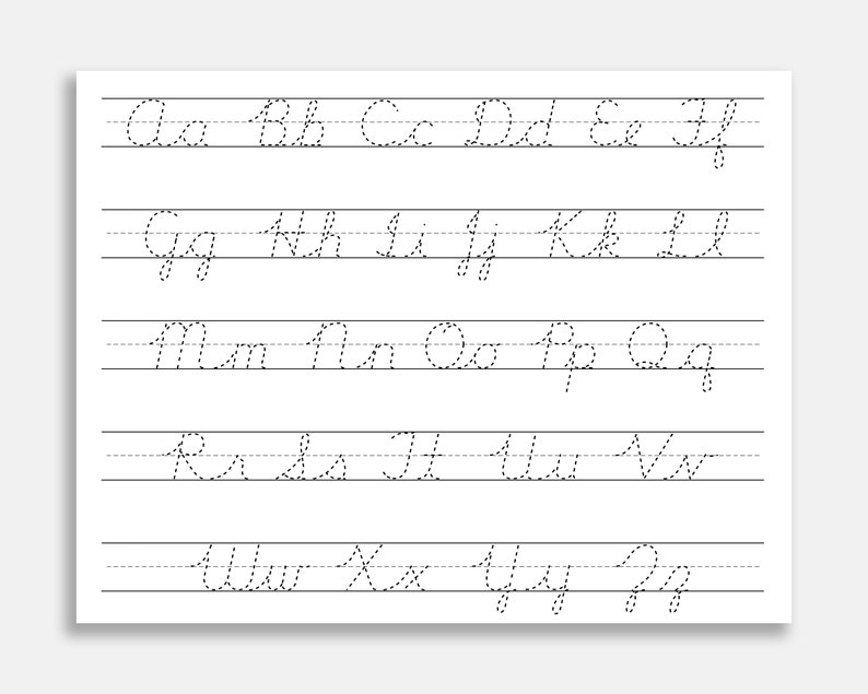 Cursive Alphabet Tracing Worksheet. Printable Trace the - Etsy Cursive Alphabet Tracing Worksheet. Printable Trace the - Etsy