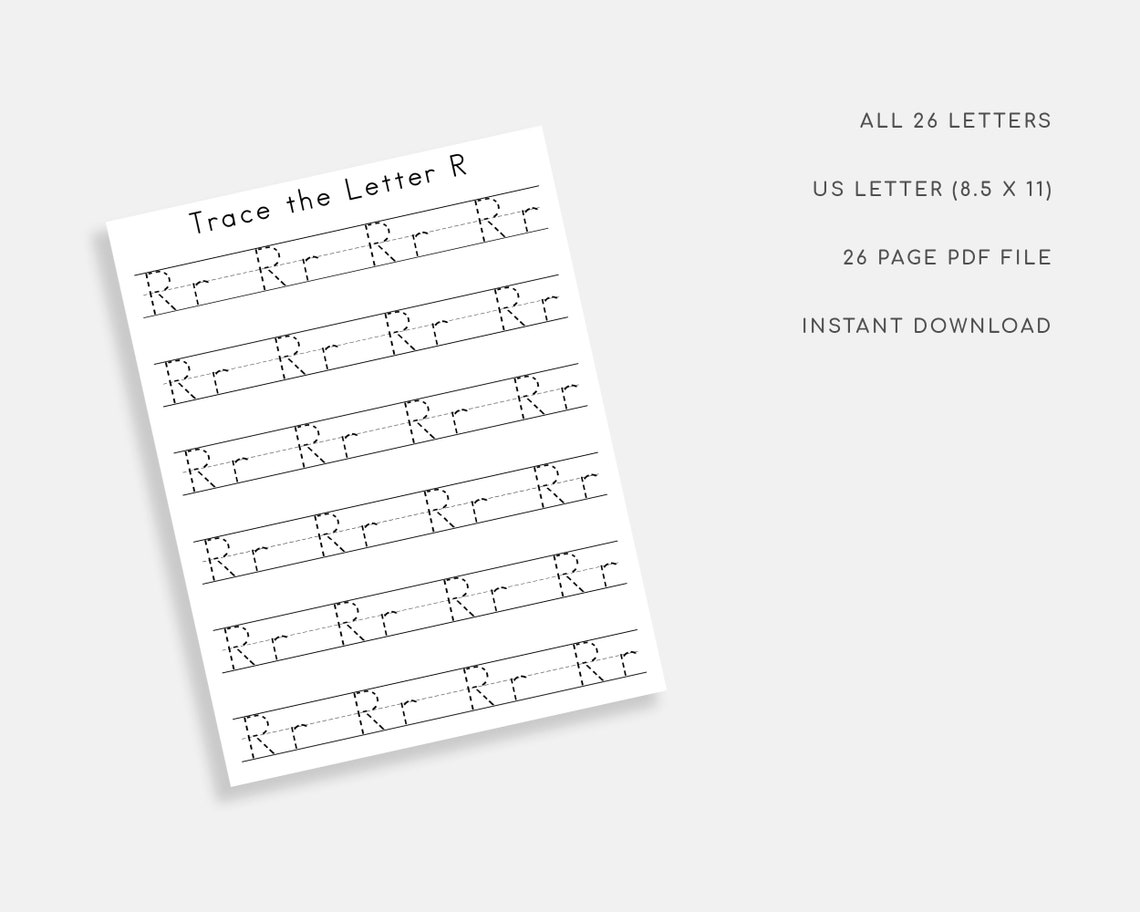 Alphabet Tracing. 26 Printable Trace the Alphabet. Handwriting | Etsy ...