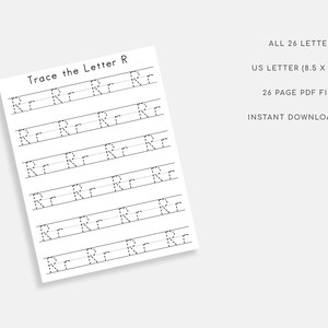 Alphabet Tracing. 26 Printable Trace the Alphabet. Handwriting - Etsy