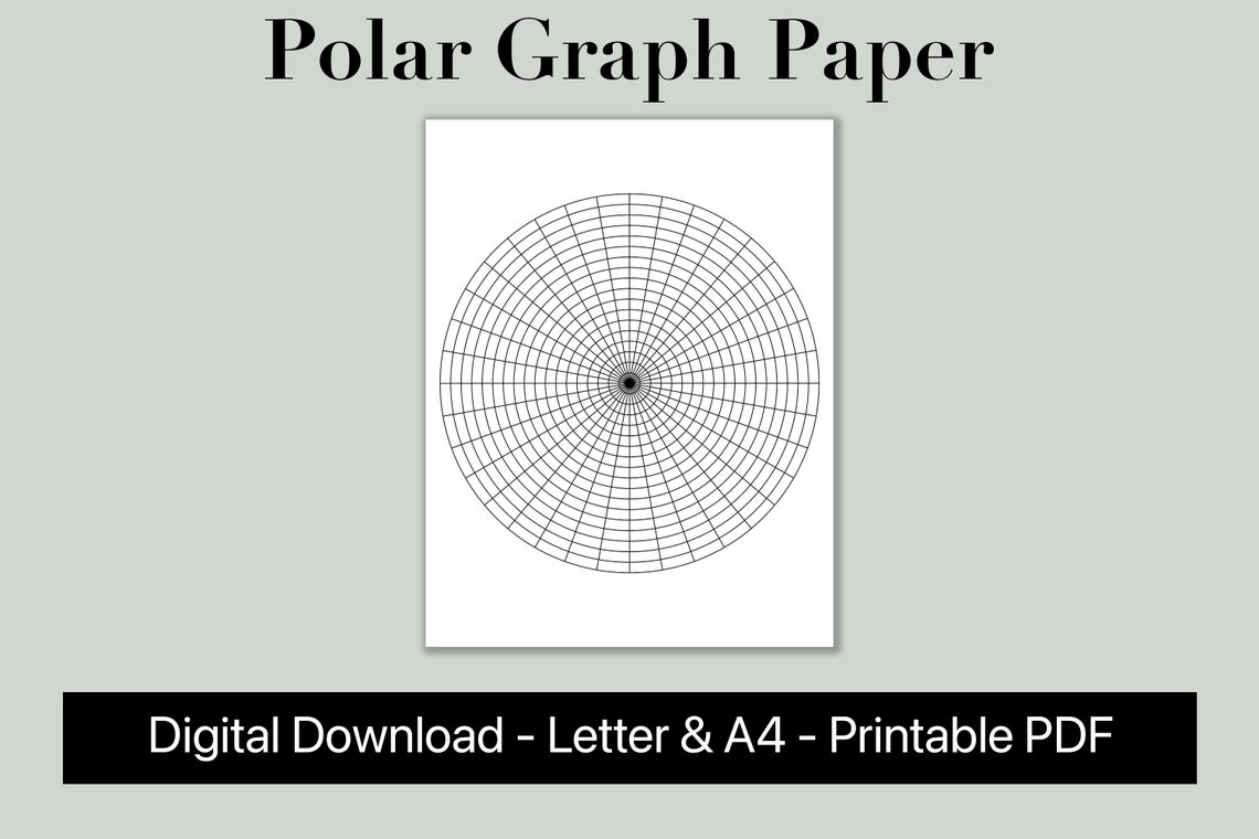 Printable Polar Graph Paper. Circular Graph Paper. Radial | Etsy Canada