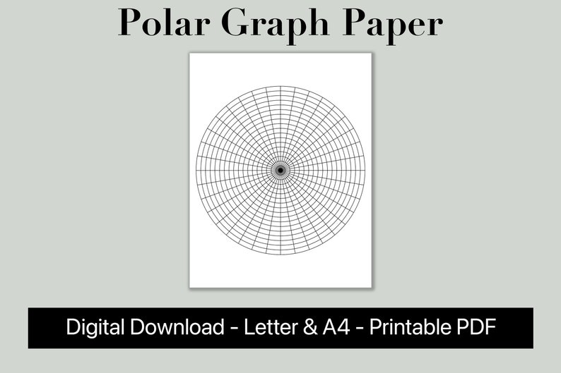 Printable Polar Graph Paper. Circular Graph Paper. Radial - Etsy Israel
