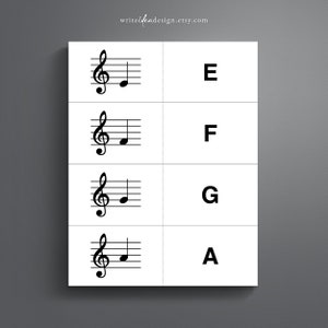Printable Music Note Flash Cards. Treble Clef. Learning to Read Music ...