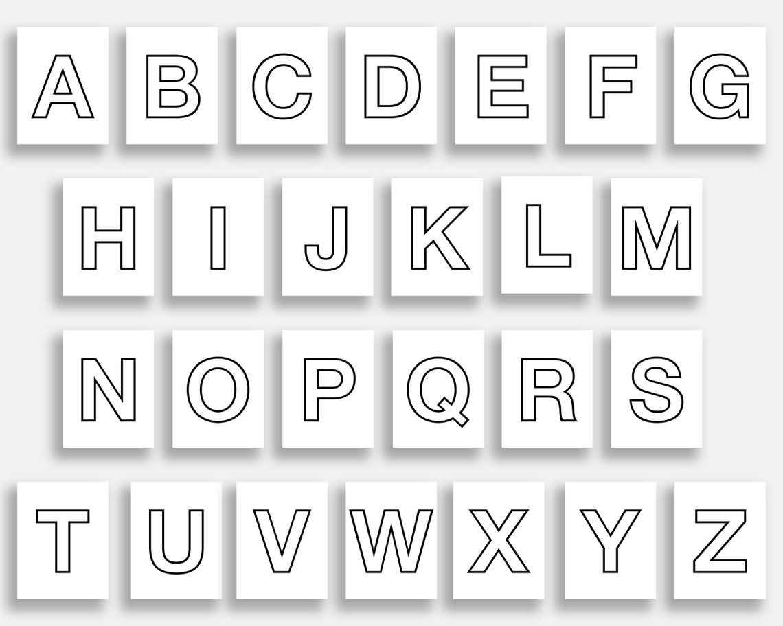 Printable Uppercase Letters. Printable Alphabet. 26 Pages. | Etsy