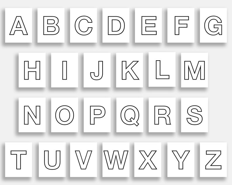 Printable Uppercase Letters. Printable Alphabet. 26 Pages. | Etsy