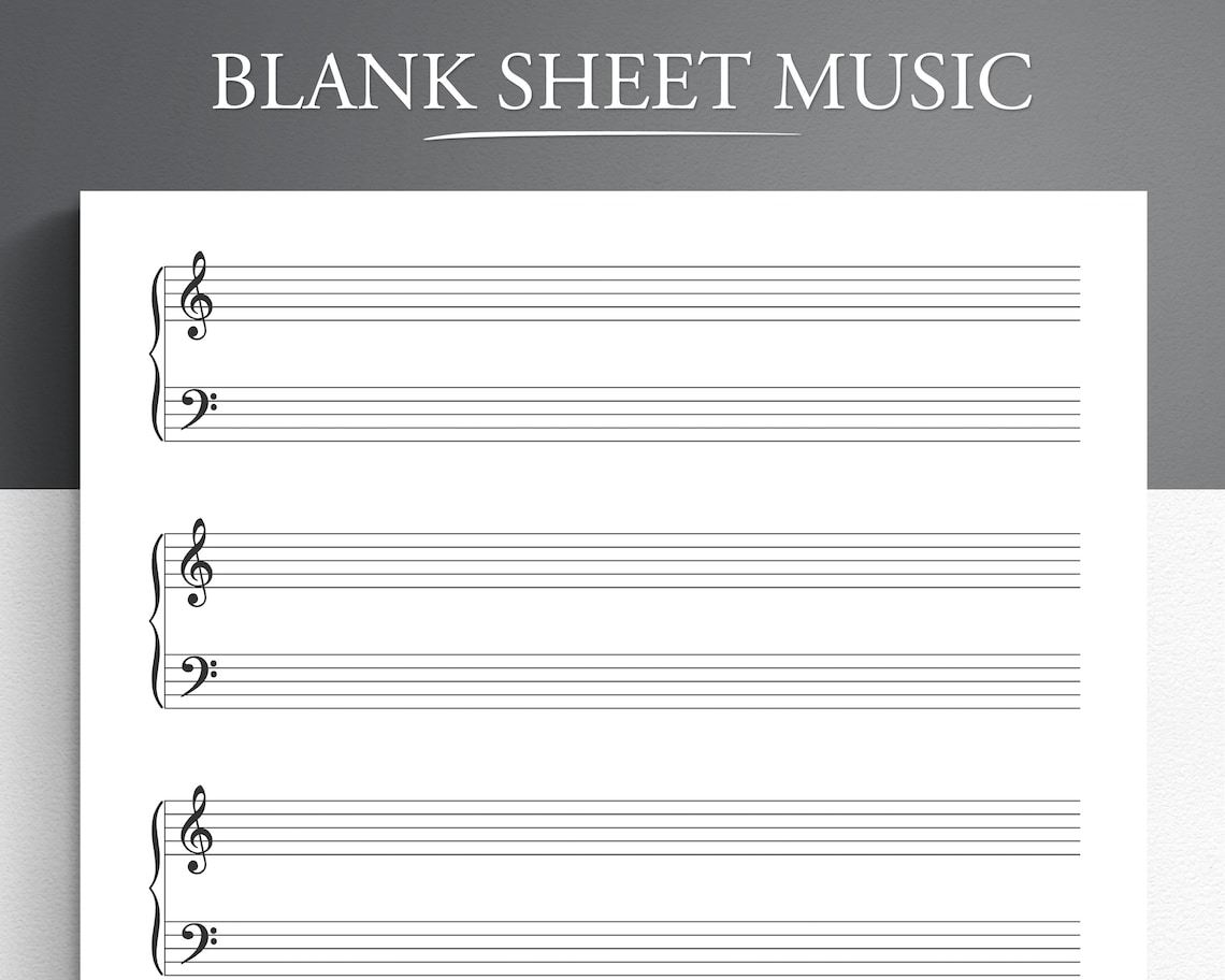 Printable Sheet Music for Letter/a4. Blank Sheet Music Printable. Piano ...