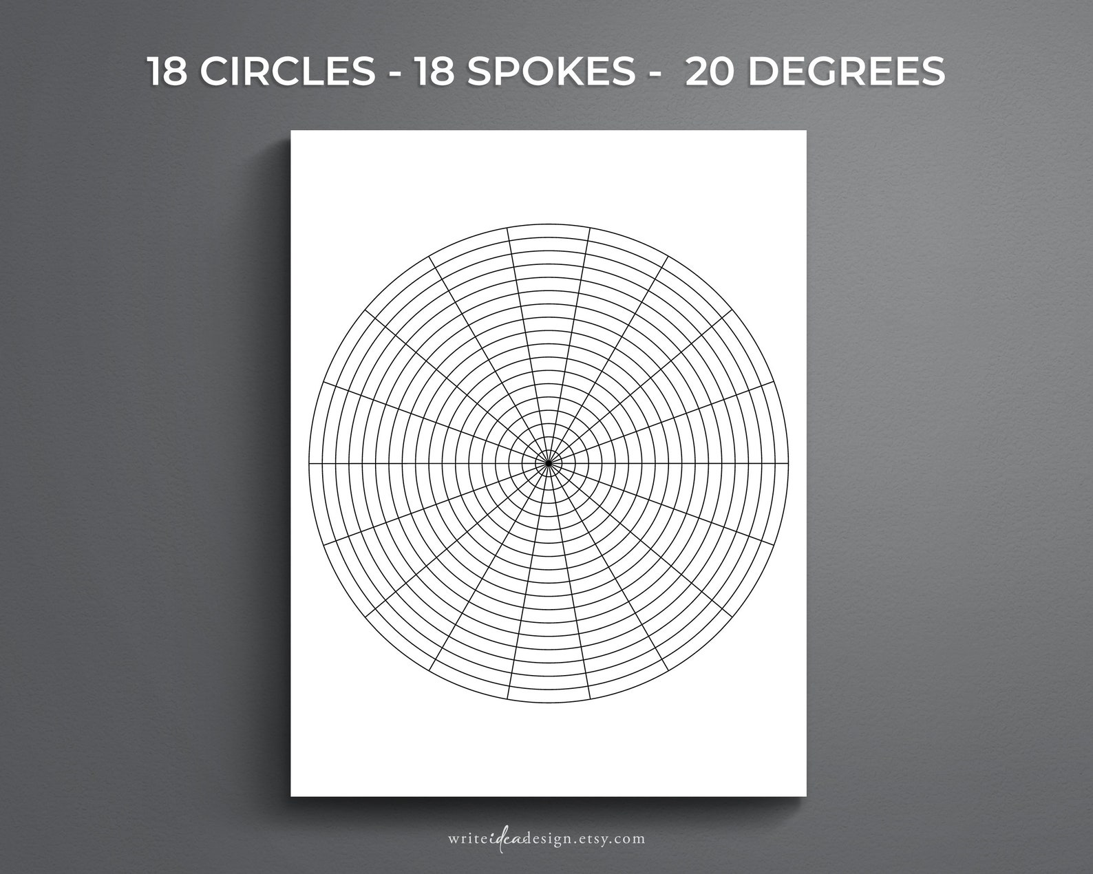 Printable Polar Graph Paper. Circular Graph Paper. Radial Graph Paper ...