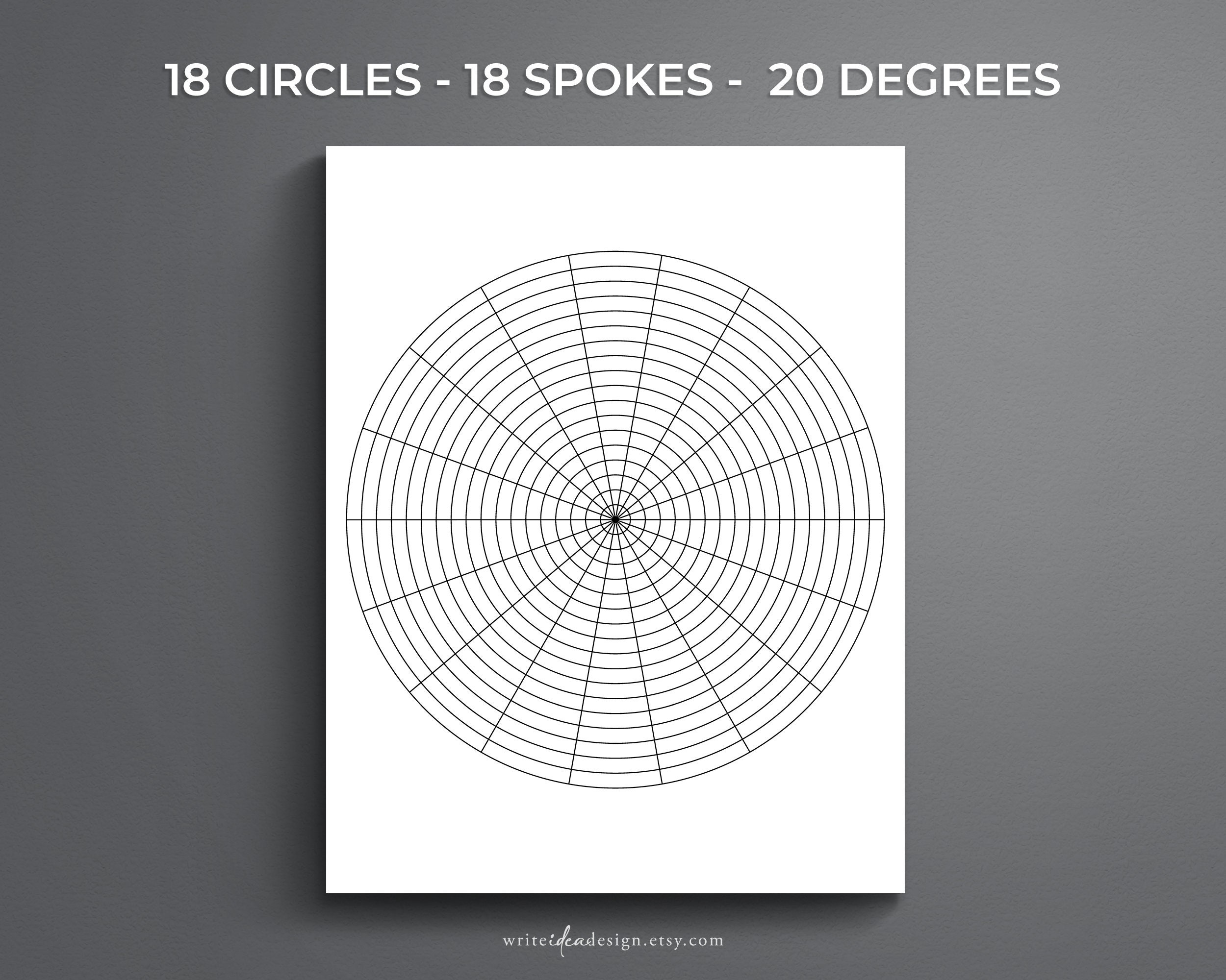 Printable Polar Graph Paper. Circular Graph Paper. Radial Graph Paper ...