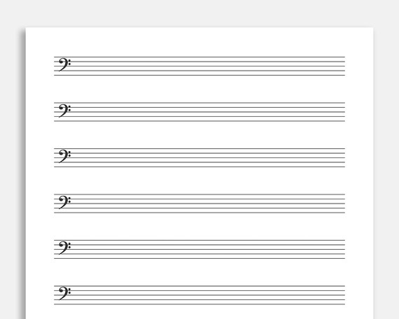 Printable Bass Clef Sheet Music for Letter/a4. Blank Music - Etsy
