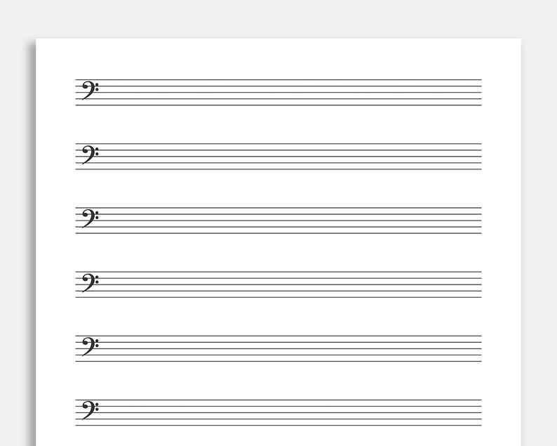 Printable Bass Clef Sheet Music for Letter/a4. Blank Music - Etsy Ireland