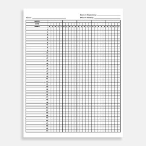 Class Record. Attendance Log. Attendance Tracker. Attendance - Etsy