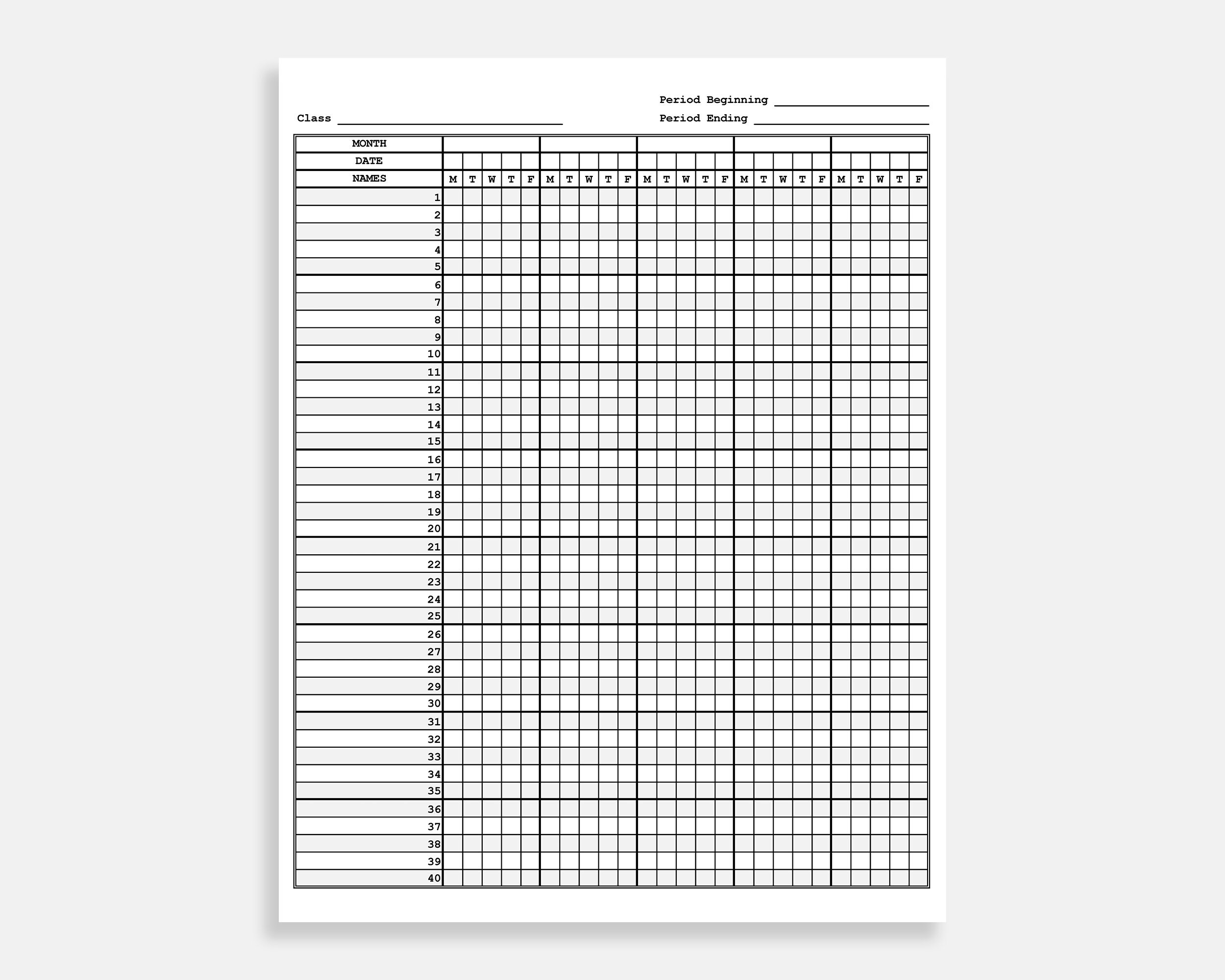 Class Record. Attendance Log. Attendance Tracker. Attendance - Etsy
