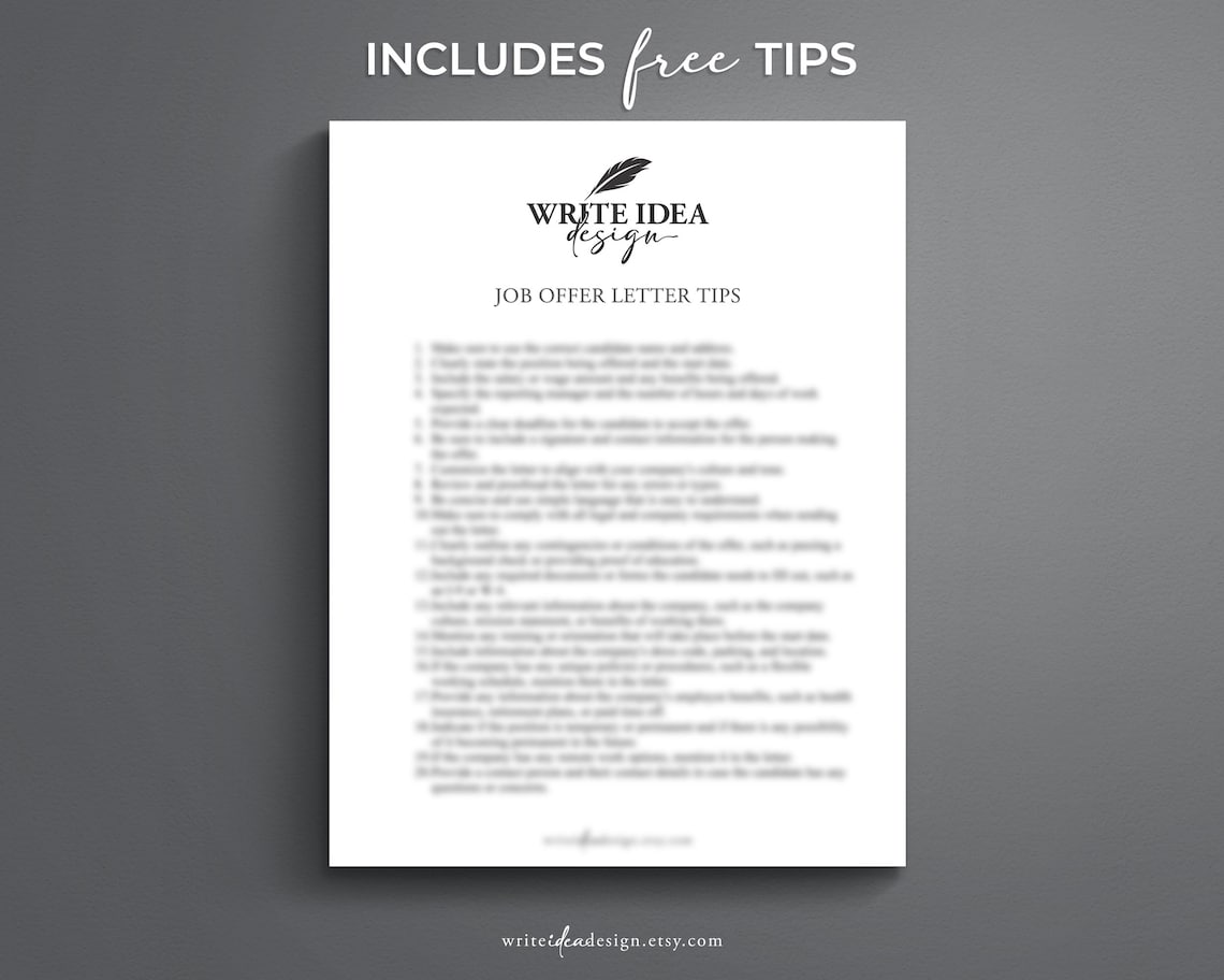 Professional Job Offer Letter Template. Google Docs/microsoft - Etsy UK