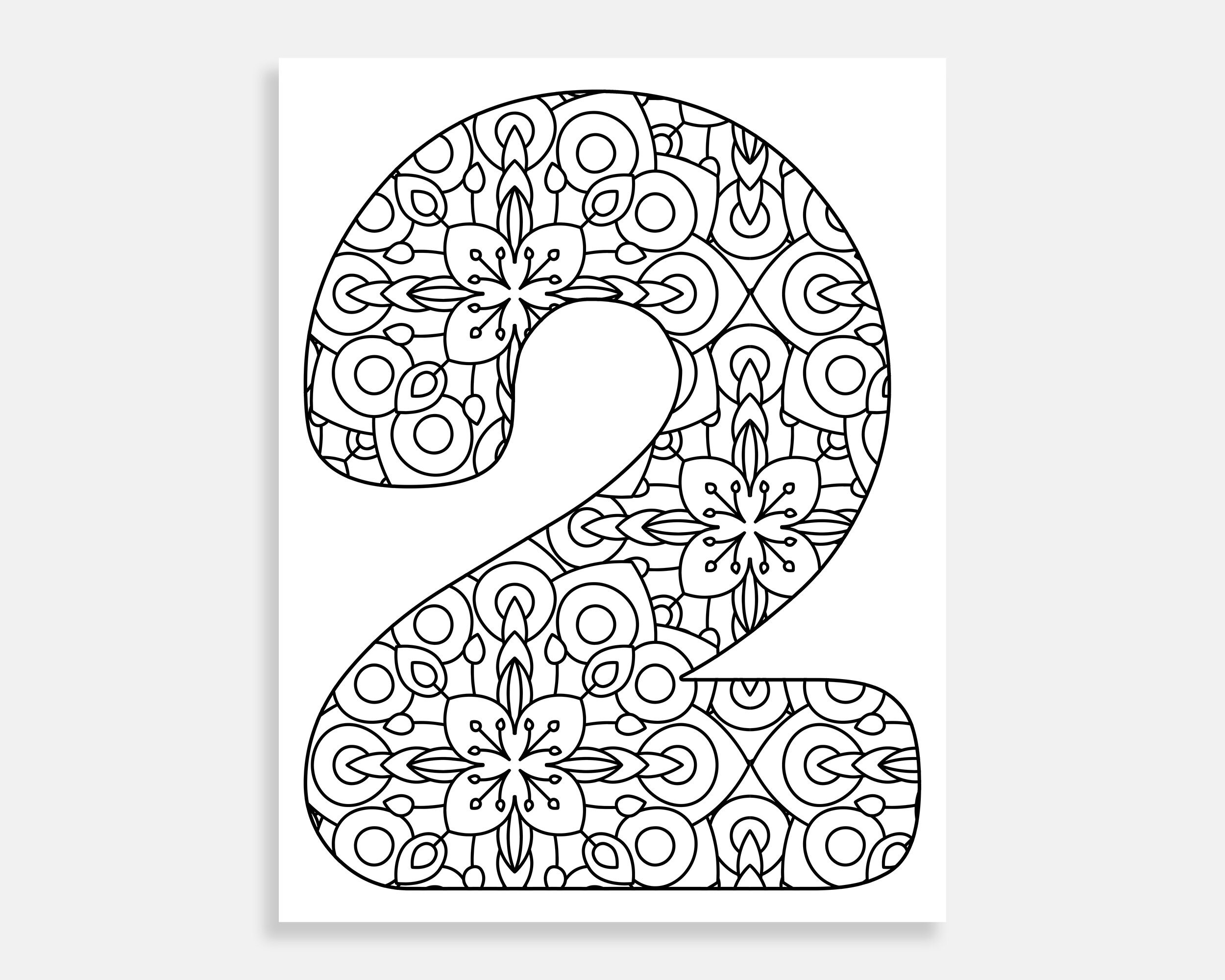 Mandala Number Coloring Pages. 0-9 Number Coloring. Printable | Etsy