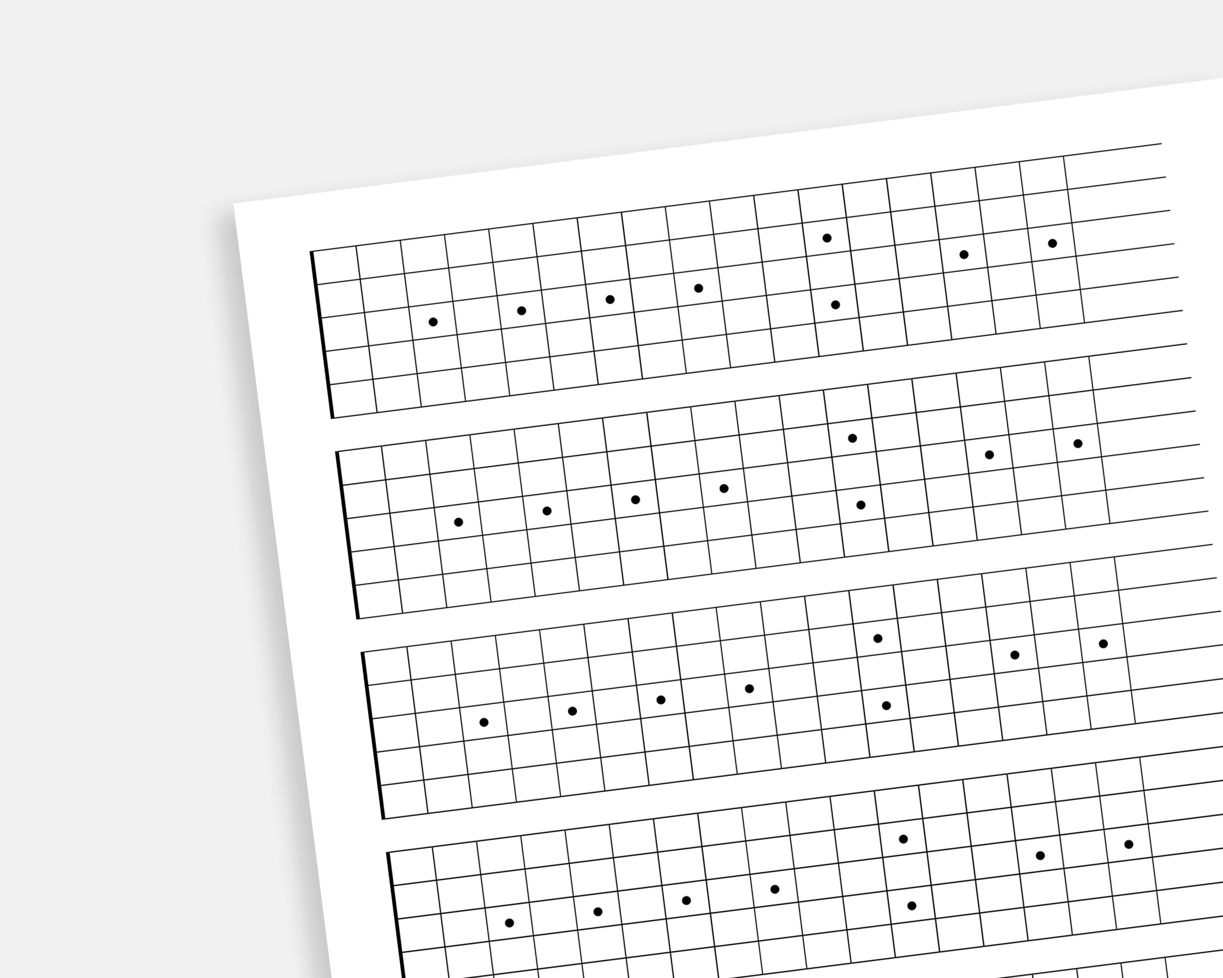 Printable Guitar Neck Diagram. Blank Guitar Fretboard. Blank - Etsy Canada