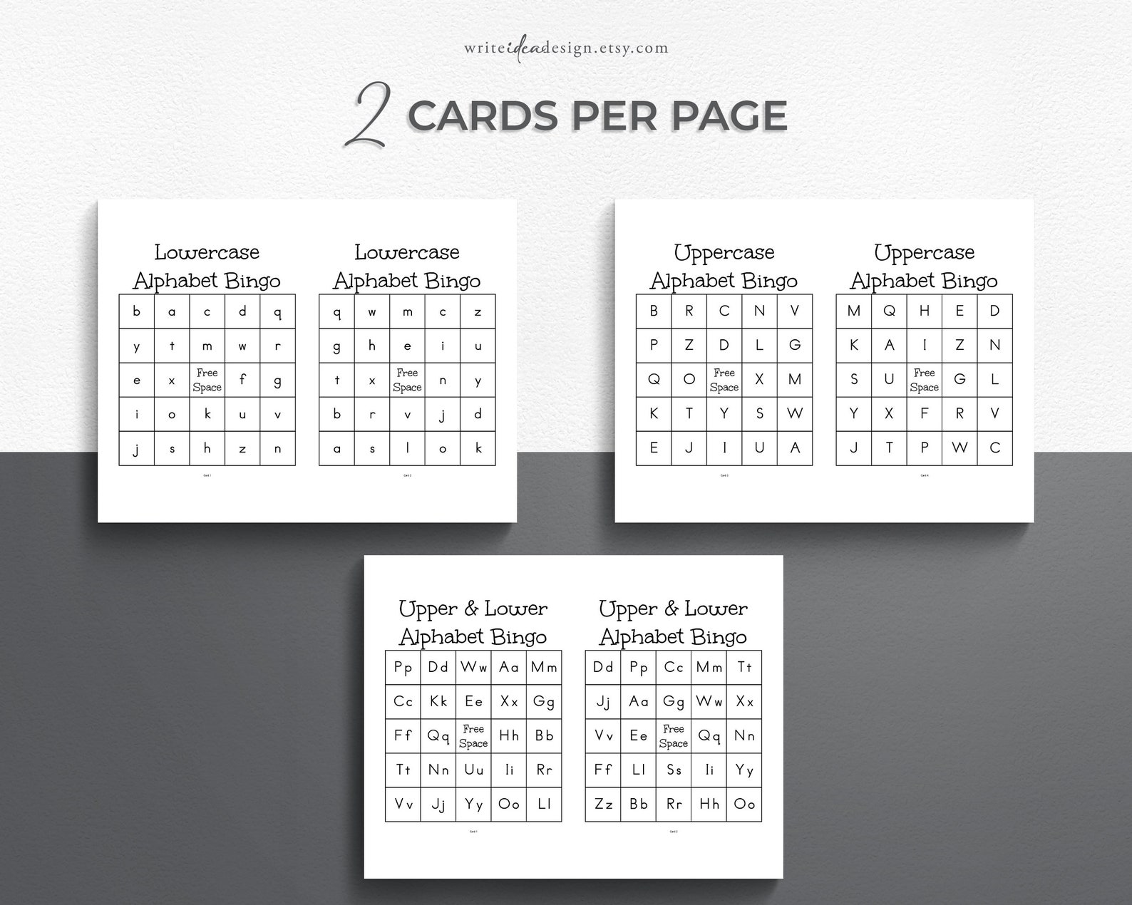 Alphabet Bingo. 1000 Cards. Upper, Lower and Both Cases. - Etsy