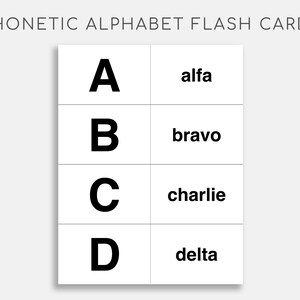 Phonetic Alphabet Flash Cards. Learn the Phonetic Alphabet. - Etsy