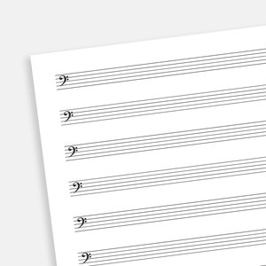 Printable Bass Clef Sheet Music for Letter/a4. Blank Music - Etsy