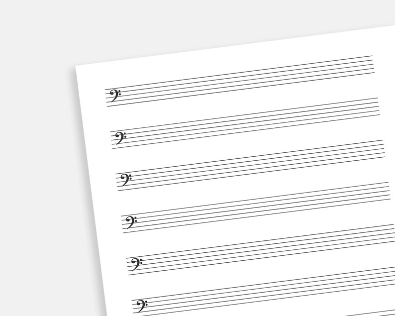 Printable Bass Clef Sheet Music for Letter/a4. Blank Music - Etsy