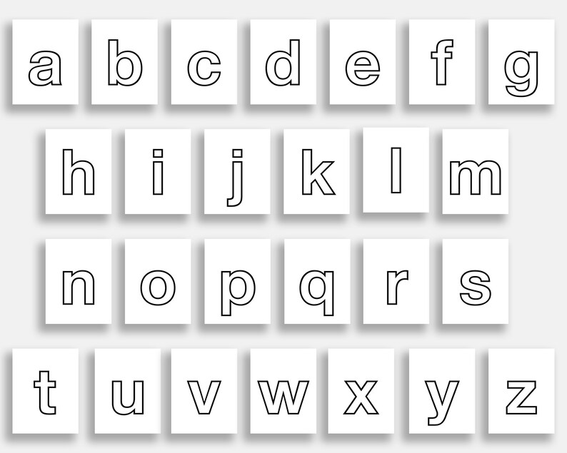 Printable Lowercase Letters. Printable Alphabet. 26 Pages. | Etsy