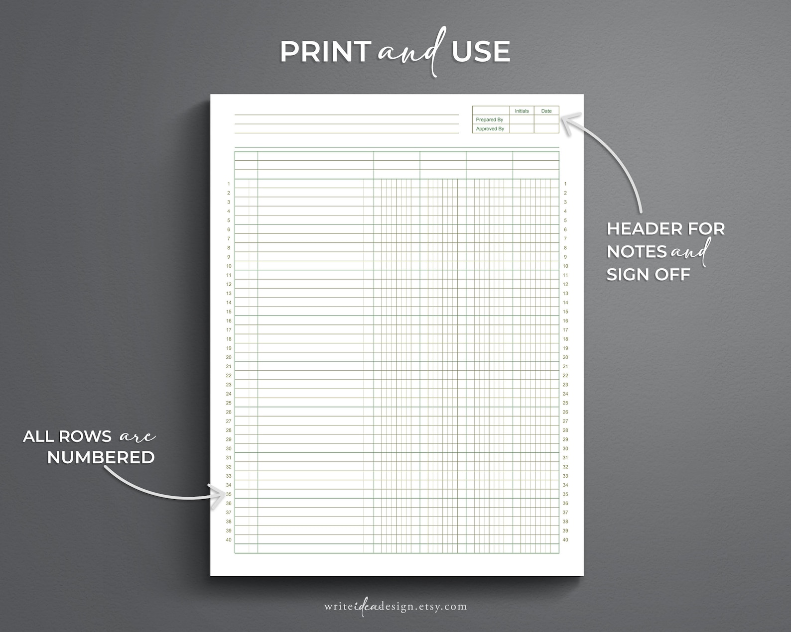 Printable Columnar Paper. Accounting Ledger. Digital Ledger Paper ...