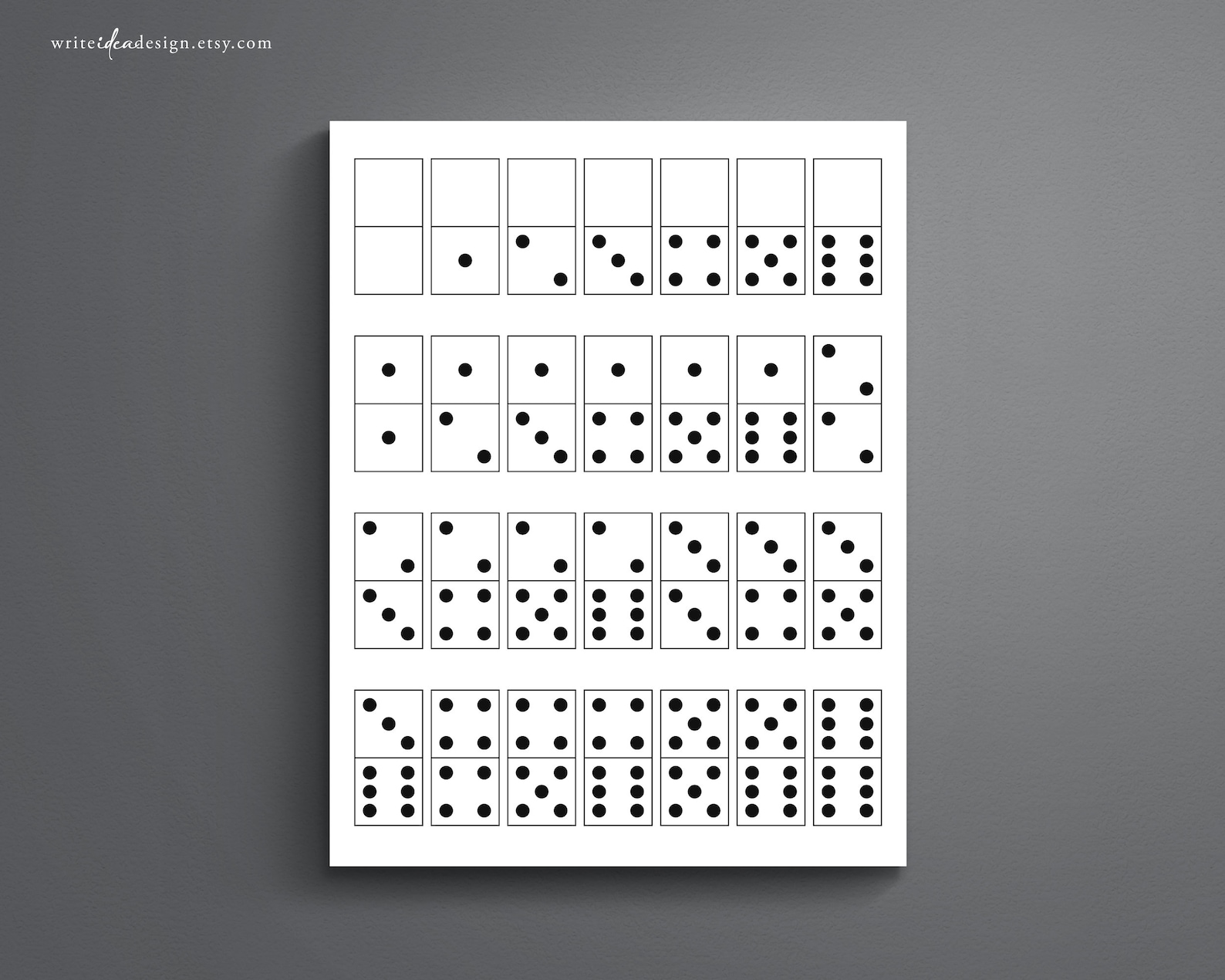 Printable Domino Set: 28 Double-six Dominoes (PDF Download) - Etsy