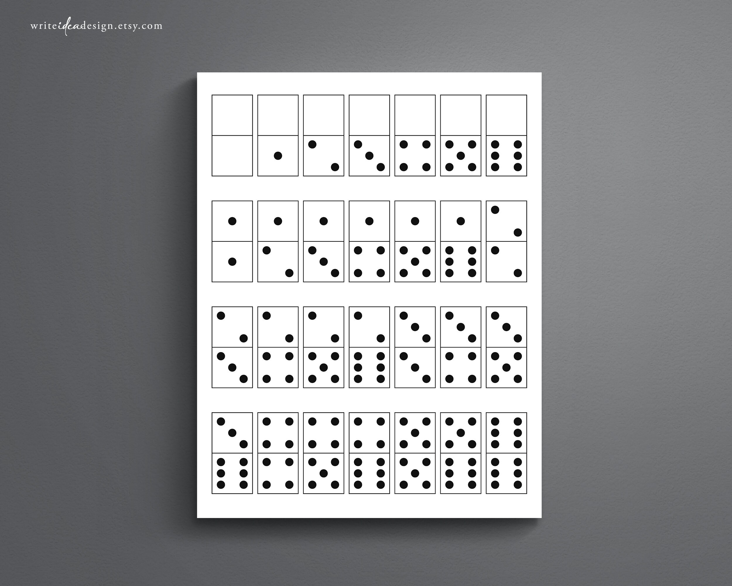Printable Domino Set: 28 Double-six Dominoes (PDF Download) - Etsy