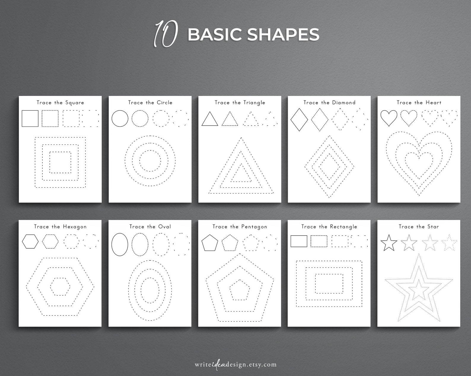 Basic Shape Worksheets. 10 Preschool Shape Tracing Worksheet. Preschool ...