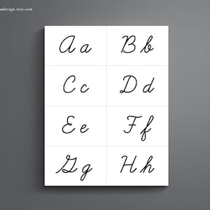 Cursive Alphabet Printable Flash Cards. Learn Cursive. Cursive Letters ...