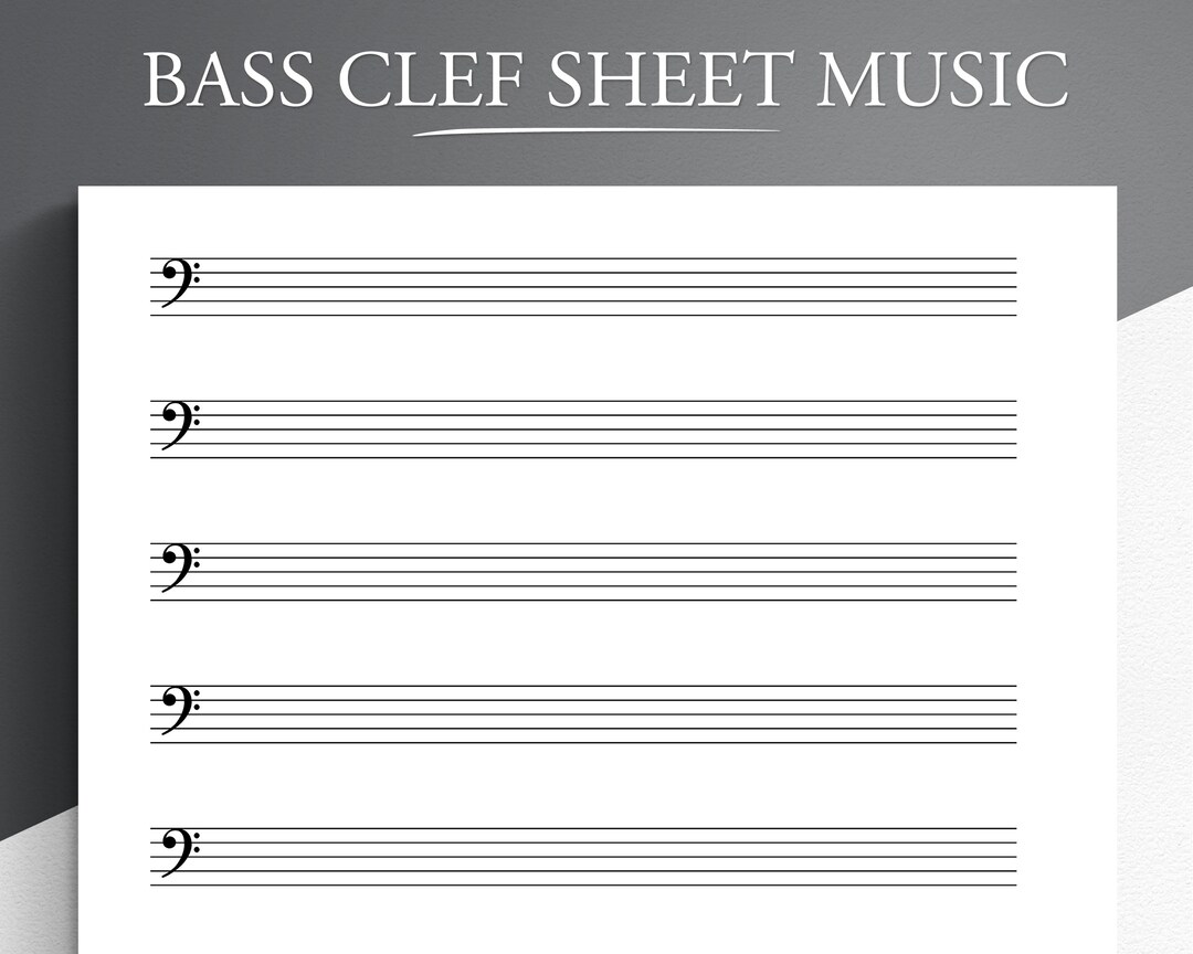 Printable Bass Clef Sheet Music for Letter/a4. Blank Music Bass Clef - Etsy